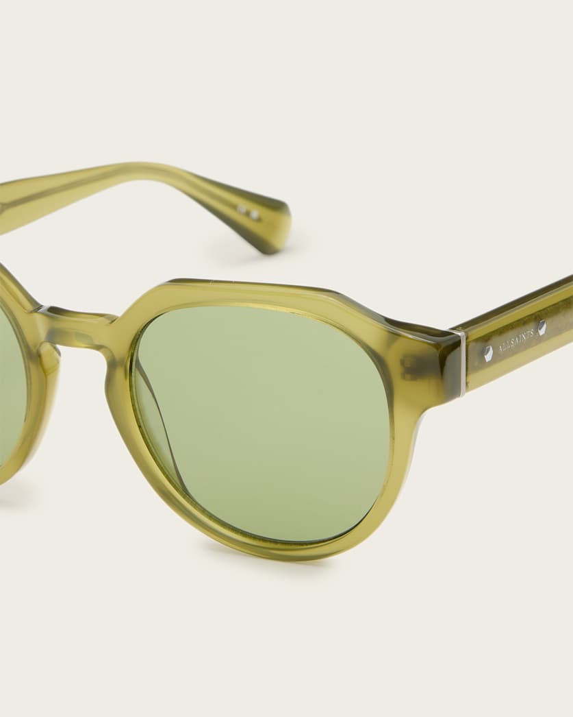 Roman Round Sunglasses CRYSTAL GREEN | ALLSAINTS